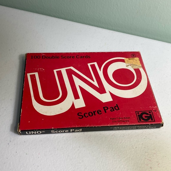 UNO International Games | Games | Vintage Uno Double Score Pad | Poshmark
